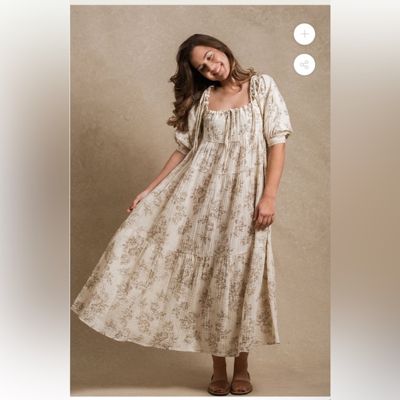 Dresses | Neuflora Harmony Dress Cream Floral Size Medium | Poshmark